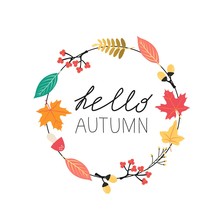Hello Autumn Wreath Free Stock Photo - Public Domain Pictures