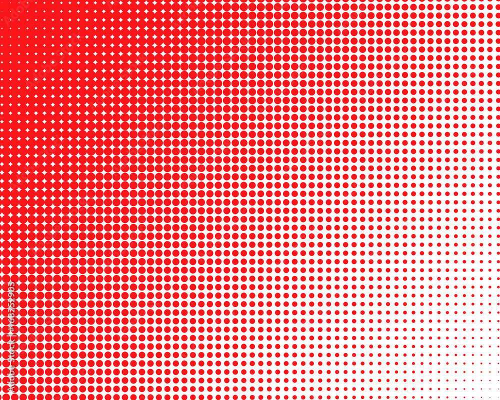 Vertical gradient red halftone dots background. Pop art template ...