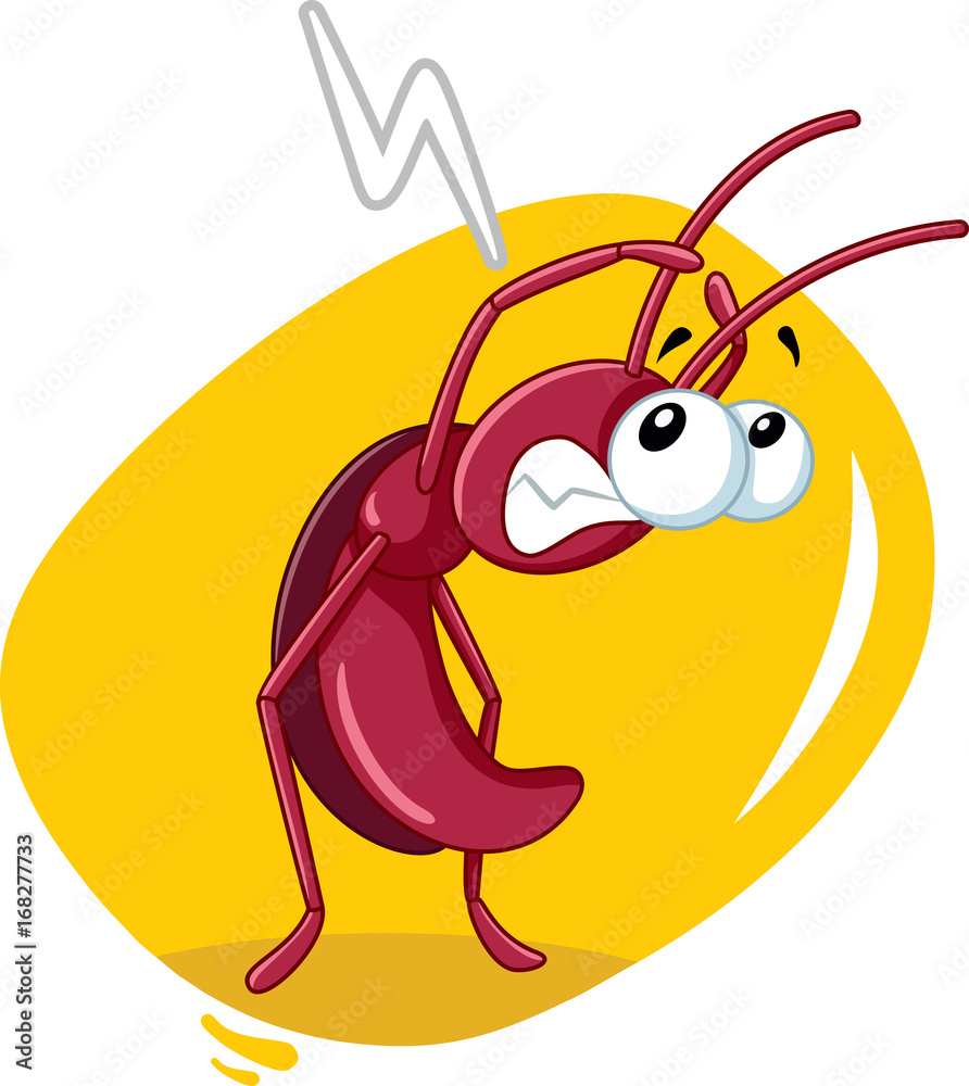 Scared Cockroach Insect Vector Cartoon Stock Vector | Adobe Stock