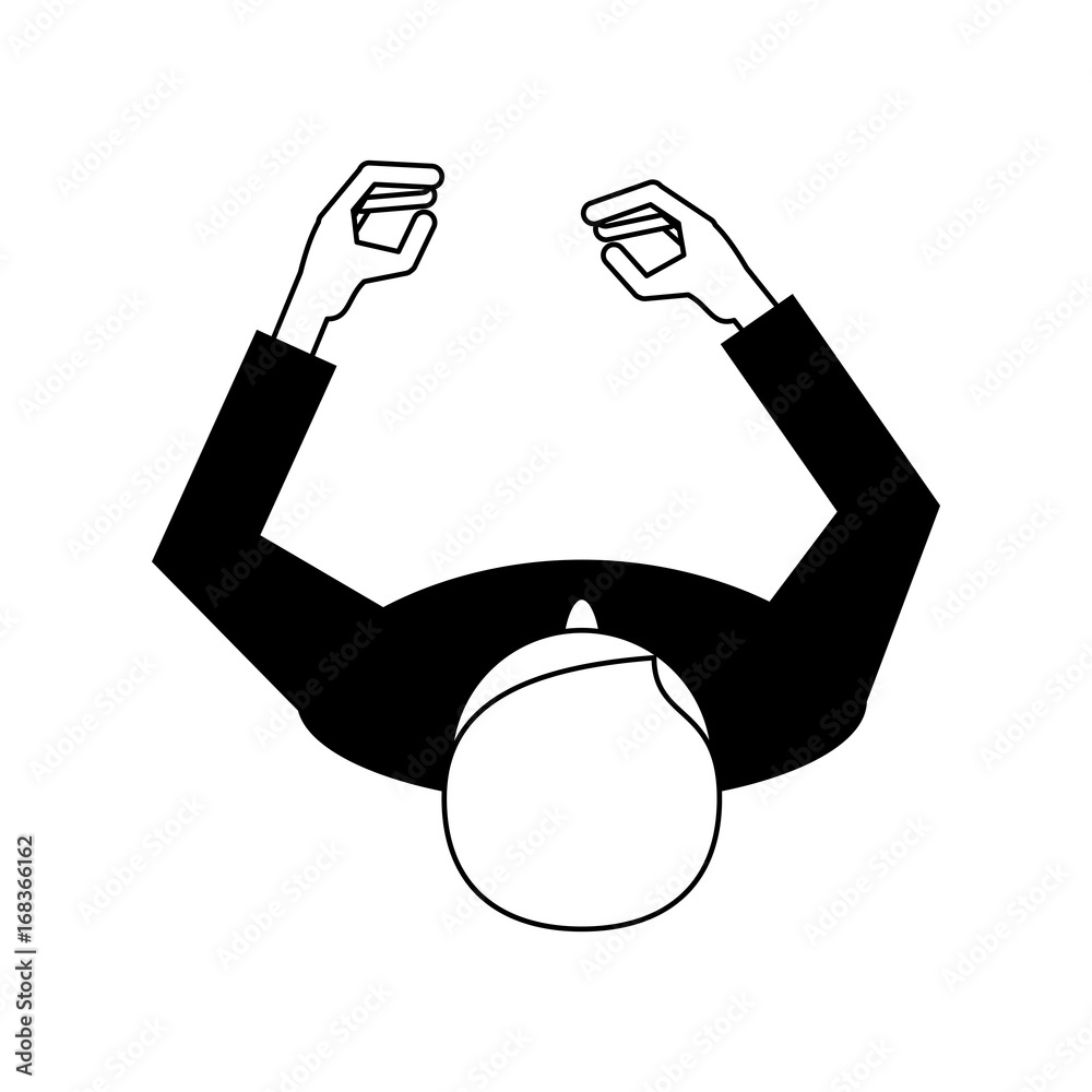 เวกเตอร์ Stock man with hands on front topview avatar icon image vector ...