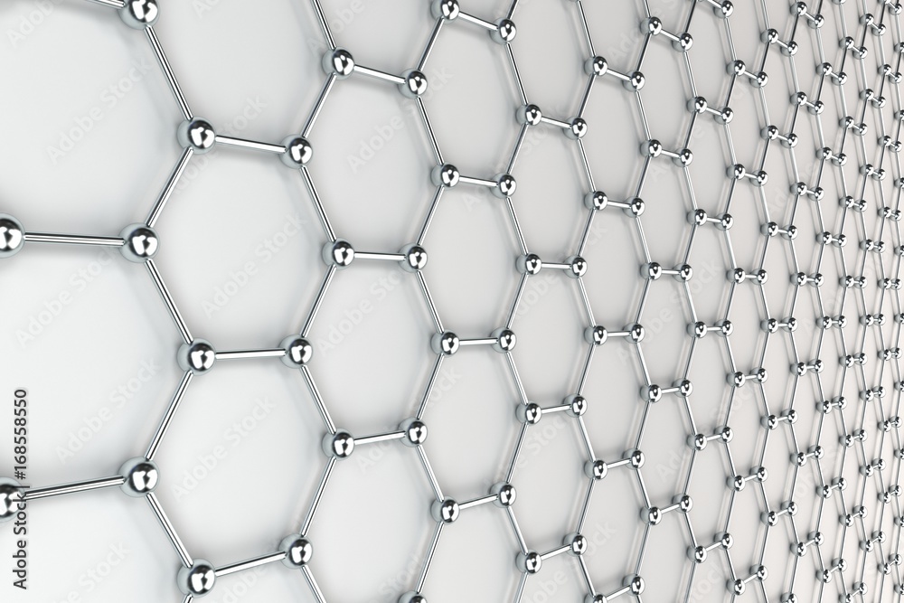 Graphene atomic structure on white background Stock Illustration ...
