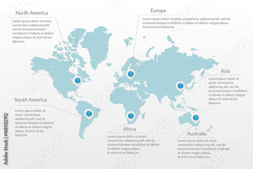Vector world map infographic symbol. North South America, Europe, Asia ... Vector world map infographic symbol. North South America, Europe, Asia ...