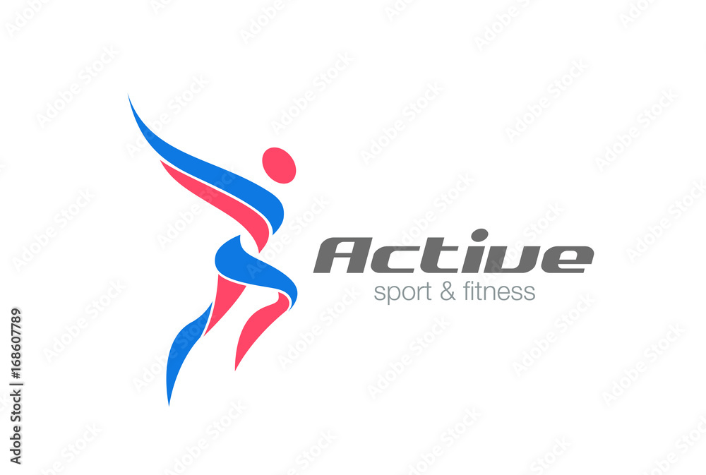 Sport Fitness Winner Champion Man Logo vector. Workout icon Stock ...