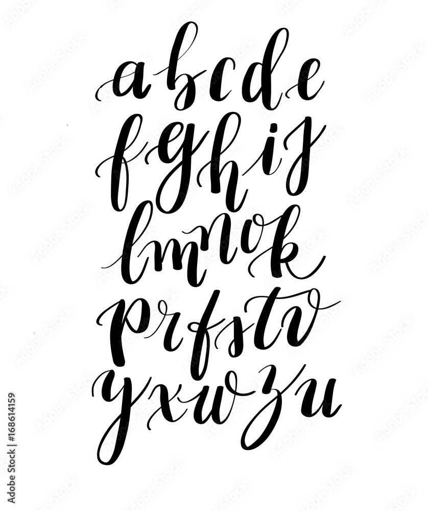 Calligraphy hand-written fonts. Handwritten brush style modern ...