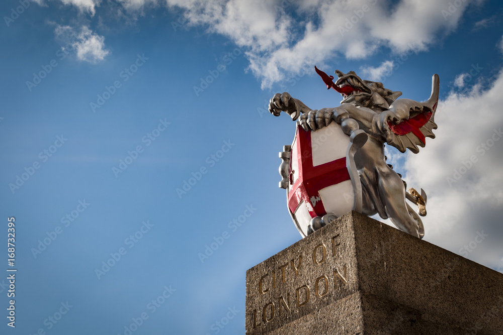 On of the boundary dragons statues that mark your entry into the City ...
