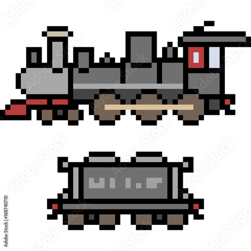 vector pixel art train side Stock Vector | Adobe Stock