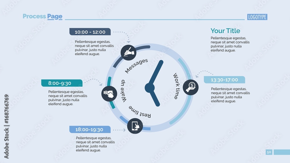 Clock Infographic Diagram Slide Template Stock Vector | Adobe Stock