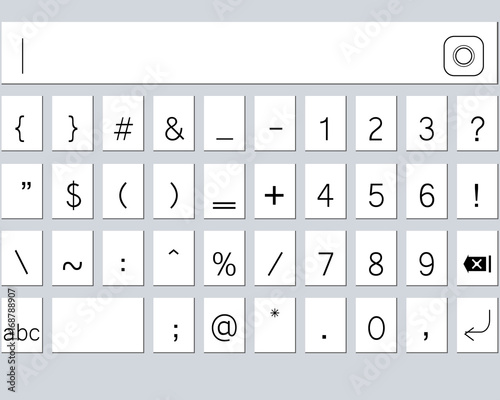 Modern smartphone keyboard of numbers buttons. Mobile keyboard. Vector ...
