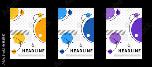 Abstract cover with colorful elements vector illustration. Vertical ...