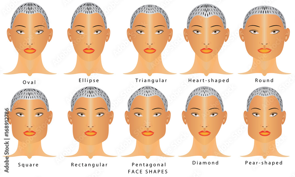 Types of faces Stock Vector | Adobe Stock
