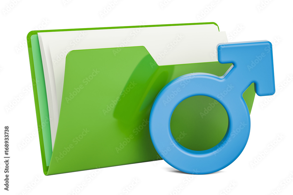 Computer folder icon with male gender symbol, 3D rendering Stock ...