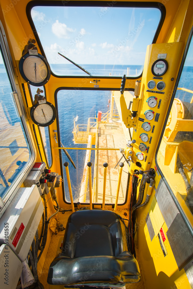 industrial crane cabin - control cabin for crane driver offshore Stock ...
