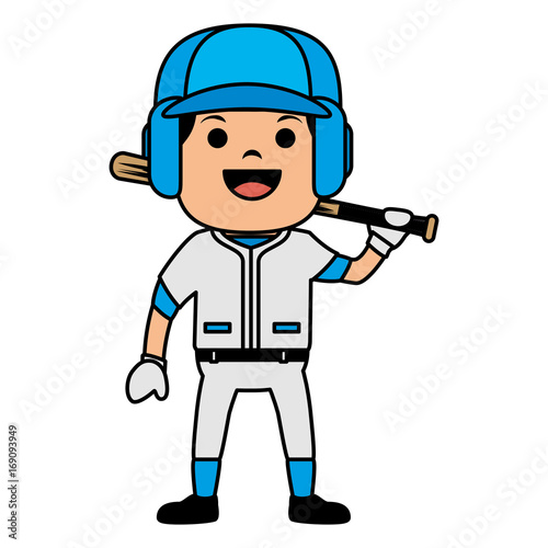 baseball player with bat avatar character vector illustration design ...