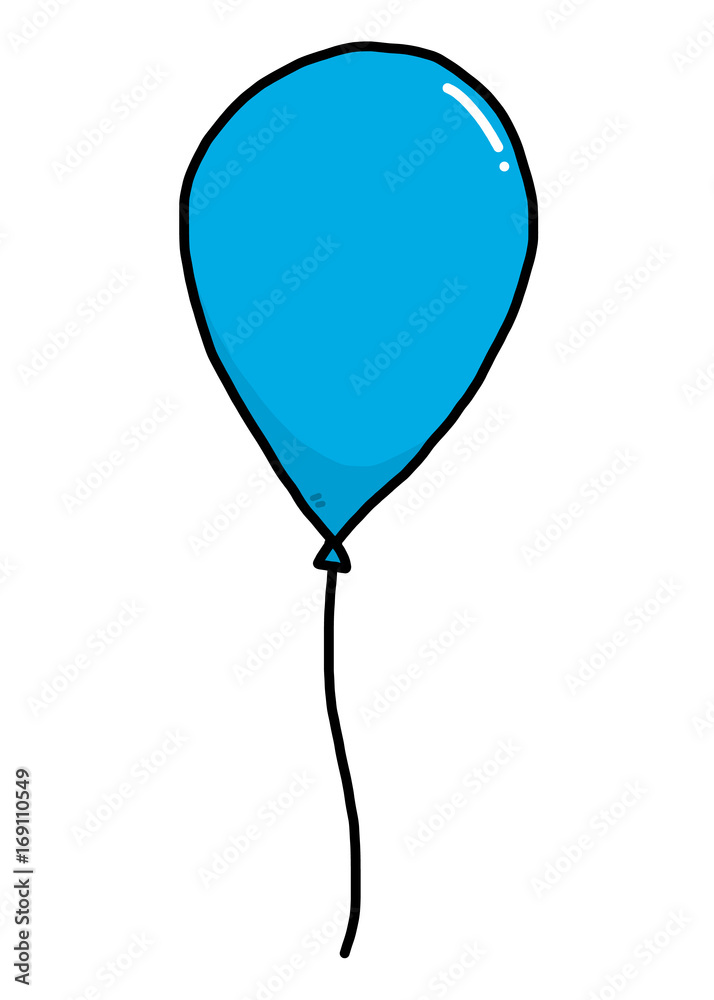blue balloon / cartoon vector and illustration, hand drawn style ...