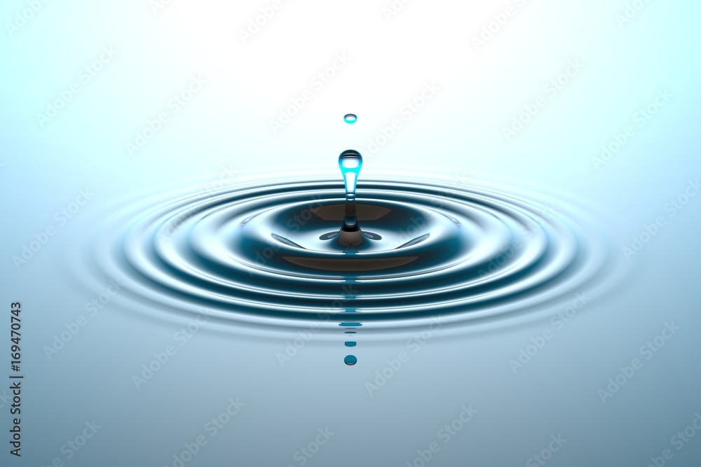 Water drop falling into water surface Stock Photo | Adobe Stock