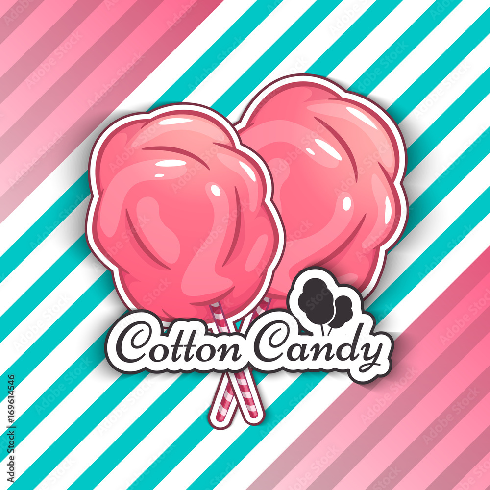 Cotton Candy Isolated Logo Emblem for Your Products, Vector ...
