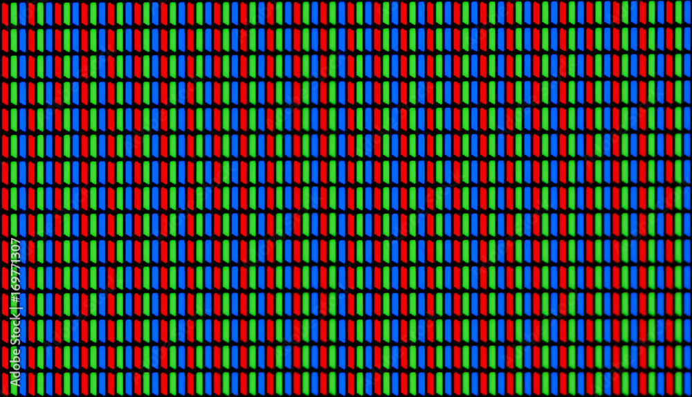 Stockfoto RGB Led Diodes of a Computer Screen / Pixels Macro | Adobe Stock
