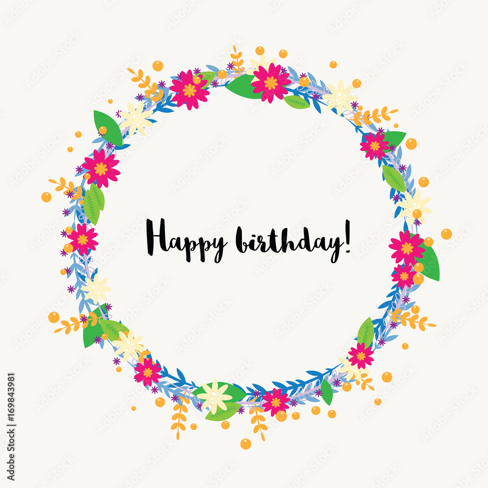 Happy birthday card template Stock Vector | Adobe Stock