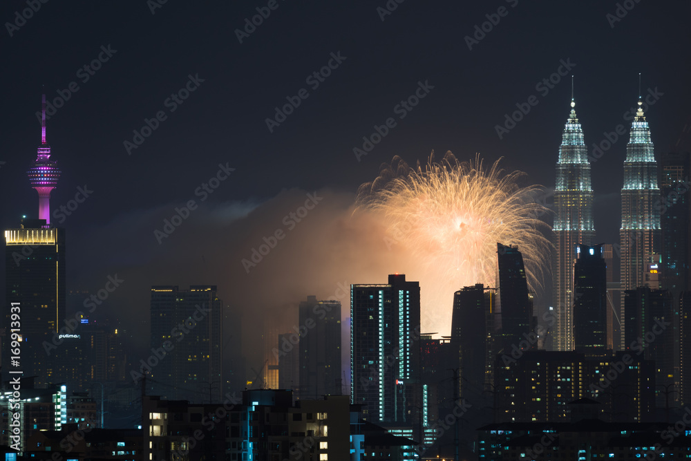 KUALA LUMPUR, MALAYSIA - 31ST AUGUST 2017; Fireworks show at Kuala ...