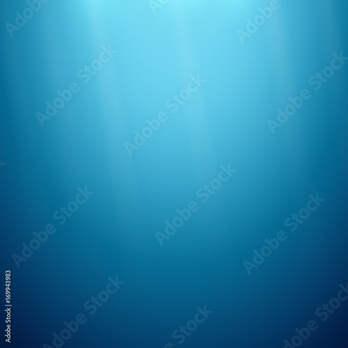 Vector underwater background. Deep blue ocean sea underwater blank ...