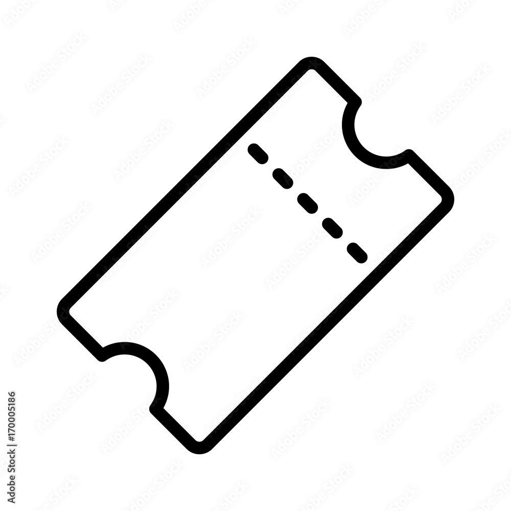 Movie ticket stub or theater admission with perforation line art vector ...