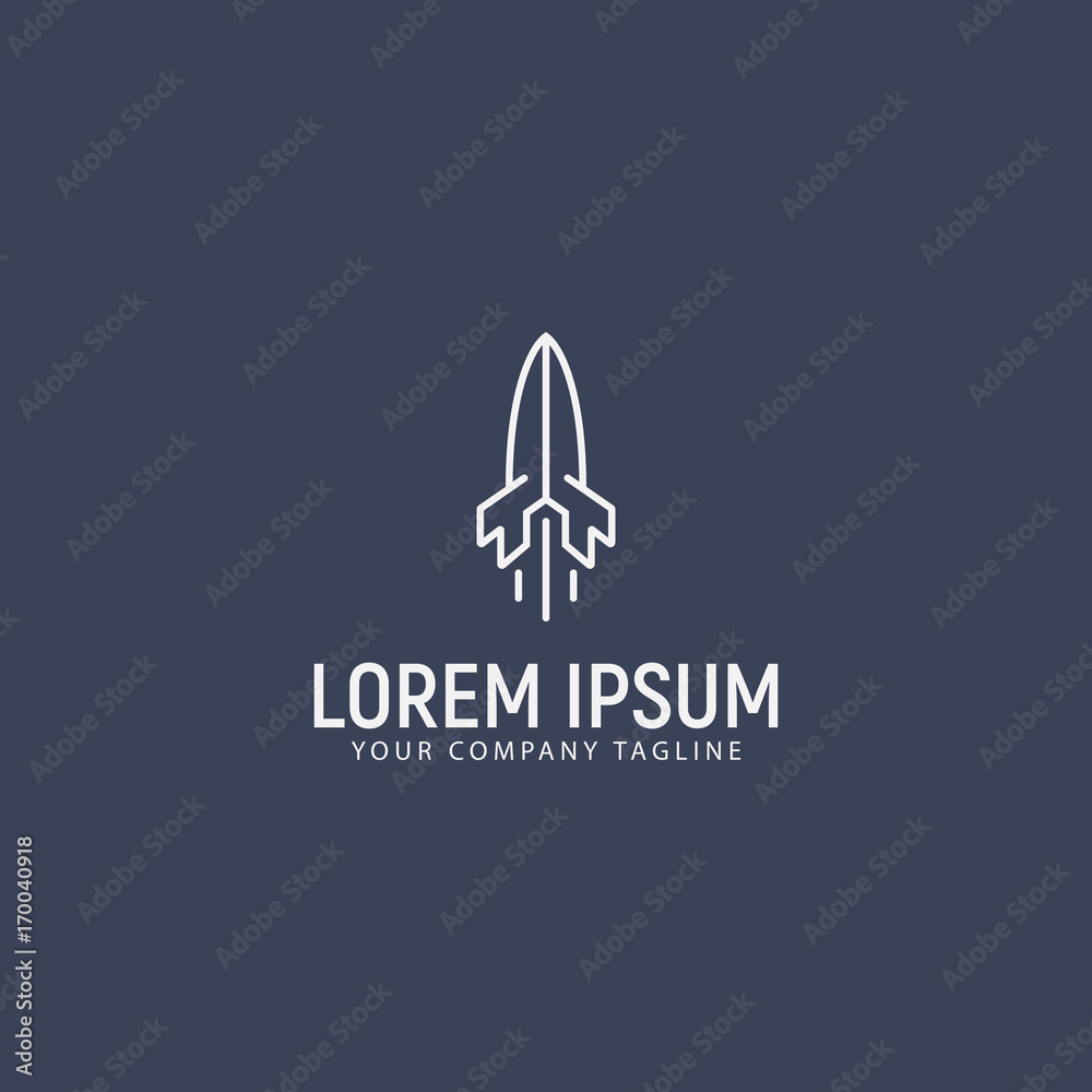 rocket launch logo. star up logo design concept template Stock Vector ...
