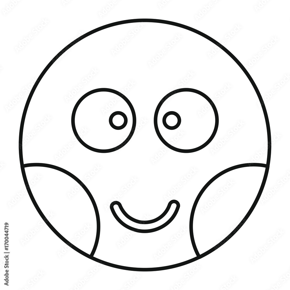 Embarrassed face icon in outline style vector illustration for design ...