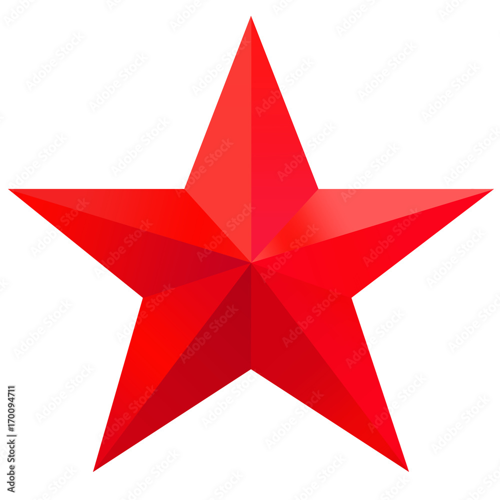 Stock-Illustration „étoile rouge, fond blanc“ | Adobe Stock