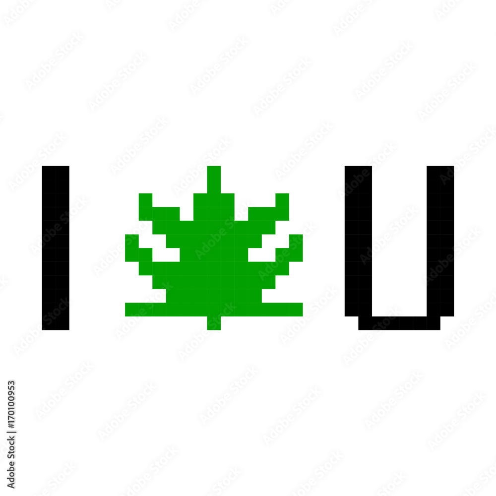 Pixel art marijuana cannabis leaf cartoon retro game style Stock Vector ...