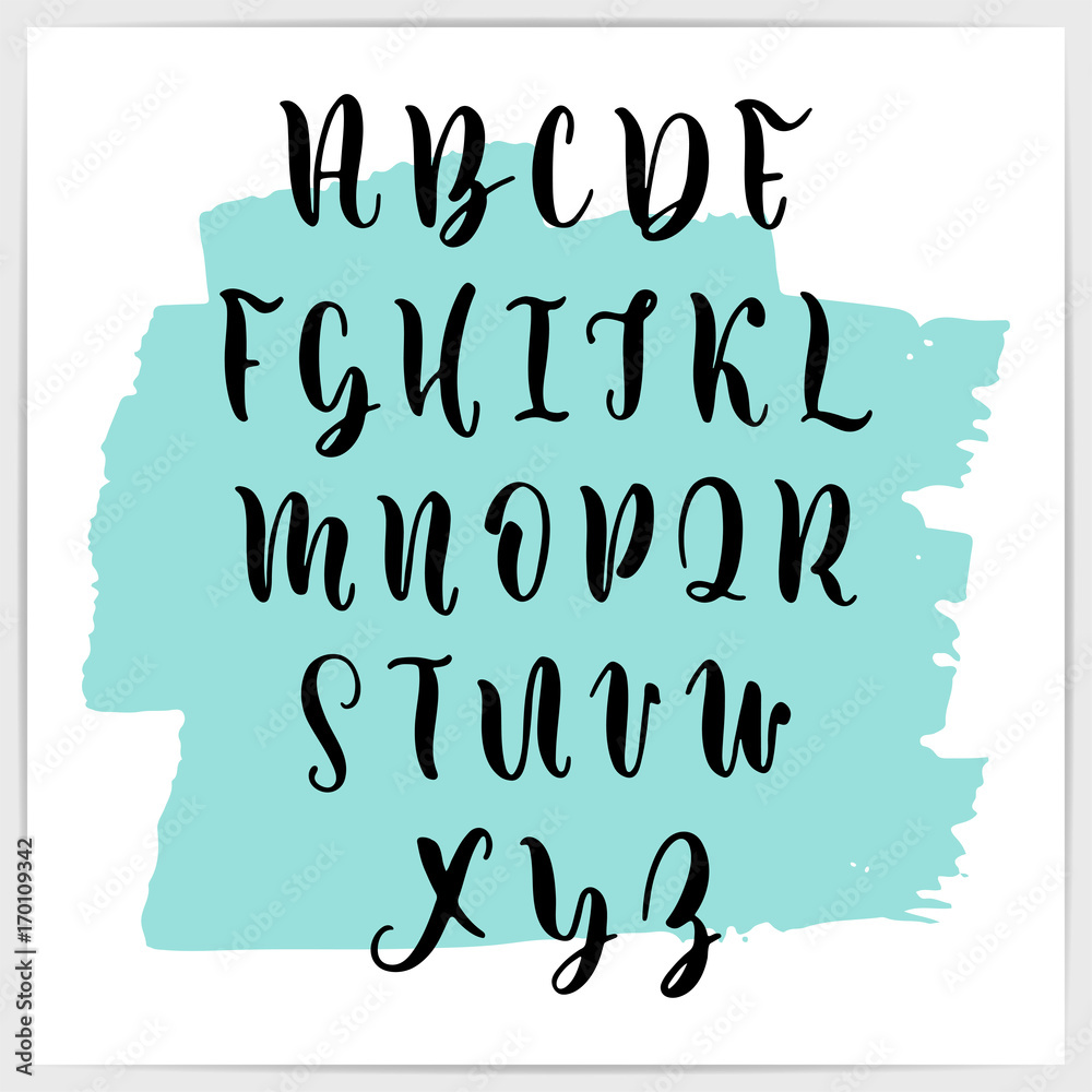 Vector font upper case. Modern calligraphy. A to Z. Stock Vector Adobe Stock