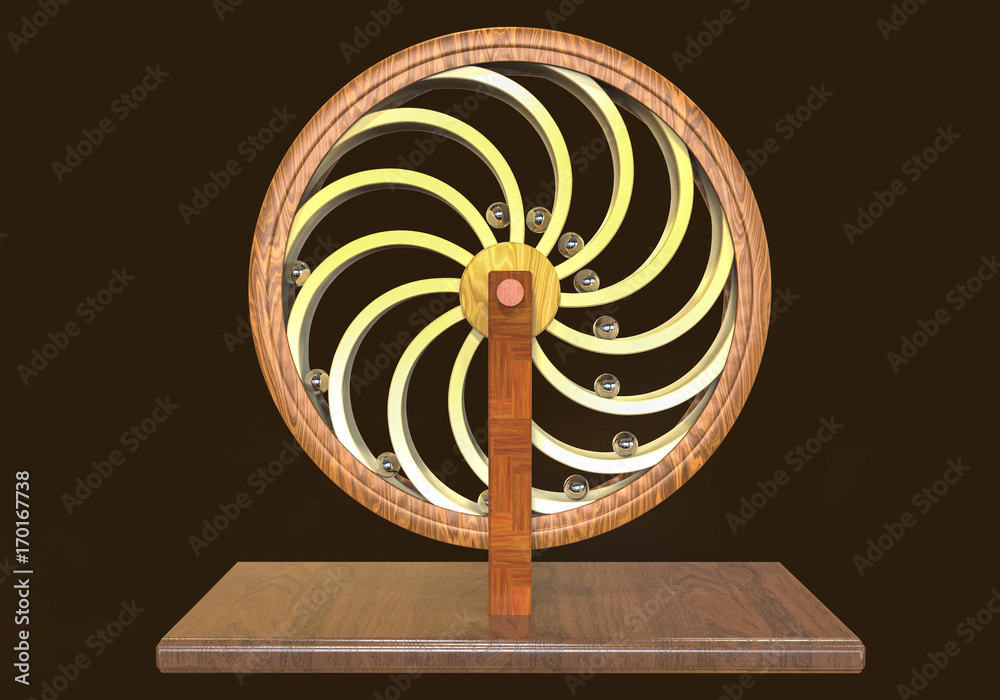 Perpetual motion machine, Perpetuum mobile, 3D illustration. 3D model ...