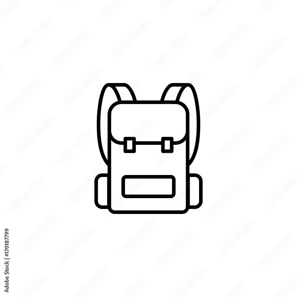 backpack icon on white background Stock Vector | Adobe Stock