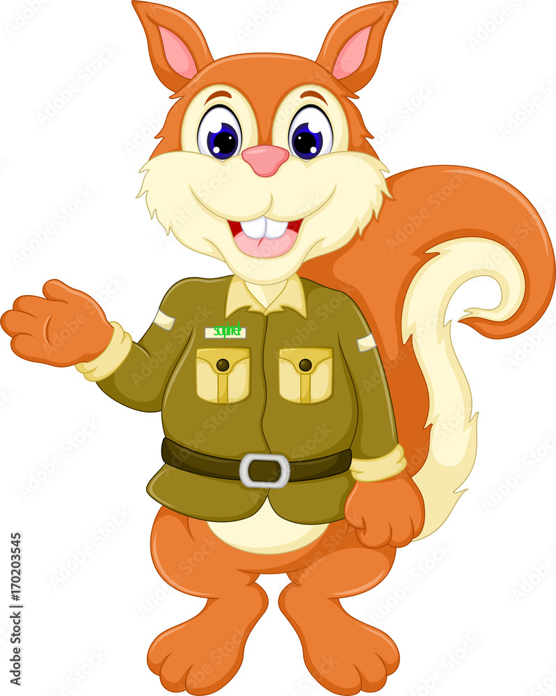 Funny squirrel with laughing cartoon Stock Vector | Adobe Stock