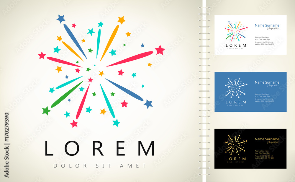 fireworks logo Stock Vector | Adobe Stock
