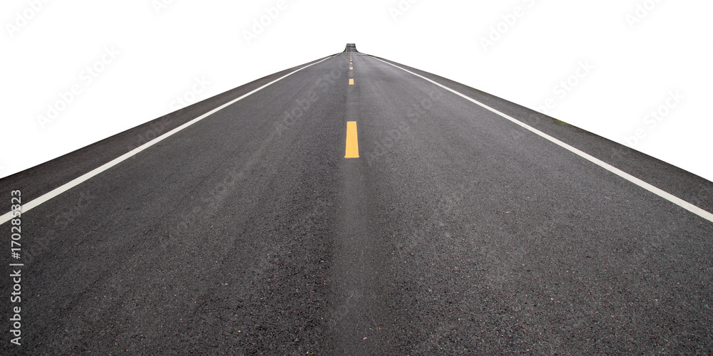 Long Perspective Road isolate on white background Stock Photo | Adobe Stock