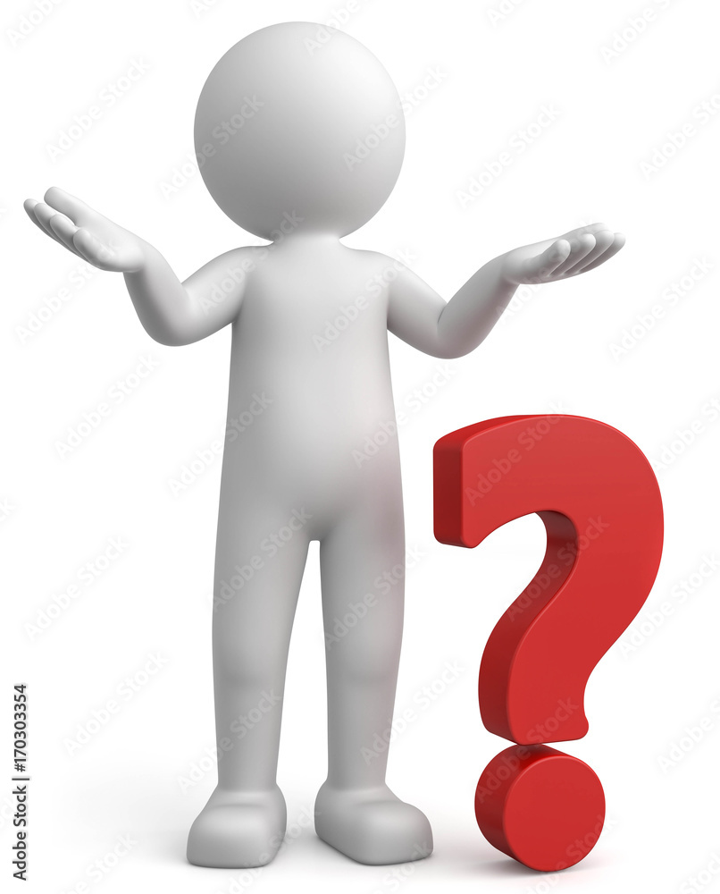 3d Männchen Fragezeichen Frage Antwort Stock Illustration | Adobe Stock