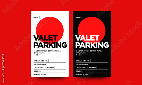 Valet Parking Card Design with Car Name Make and Colour Details Stock ...