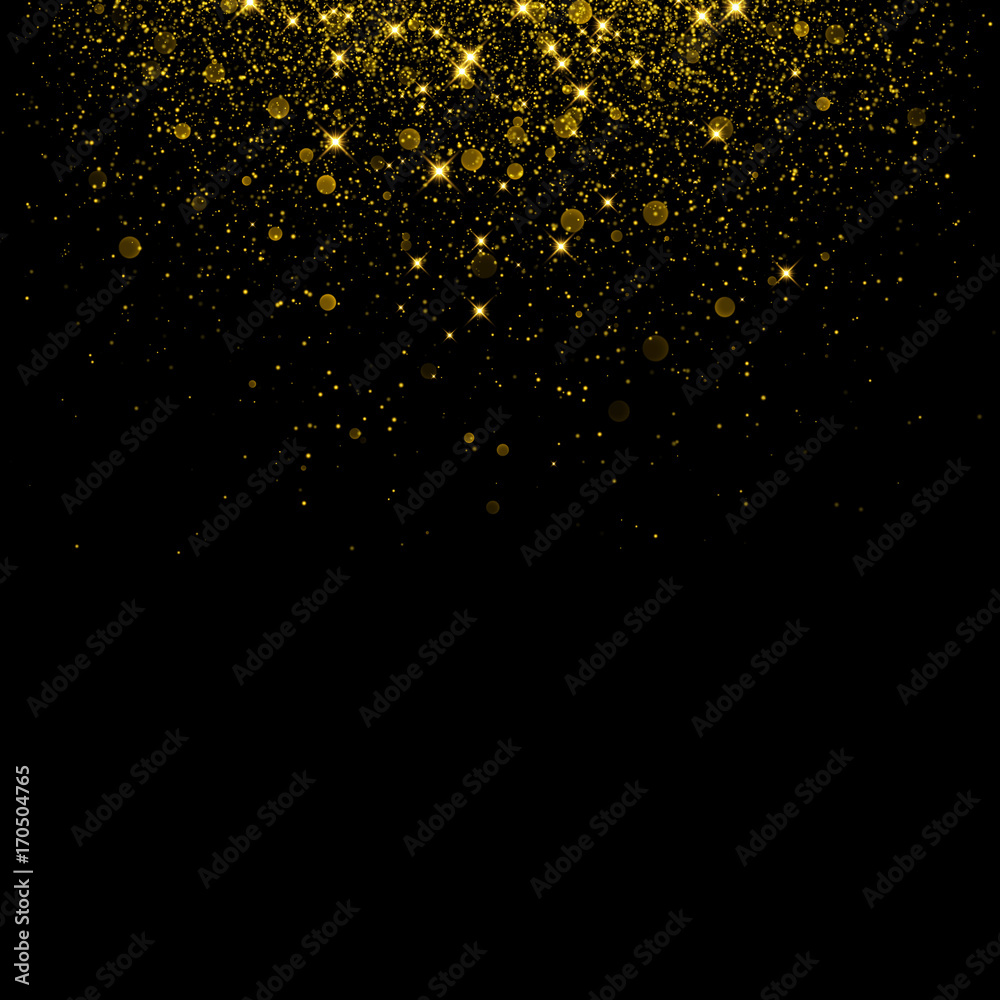 Gold glitter background with sparkle shine confetti. Stock Vector ...