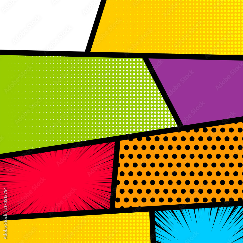 Vector de Stock Pop art comics book magazine cover template. Cartoon ...