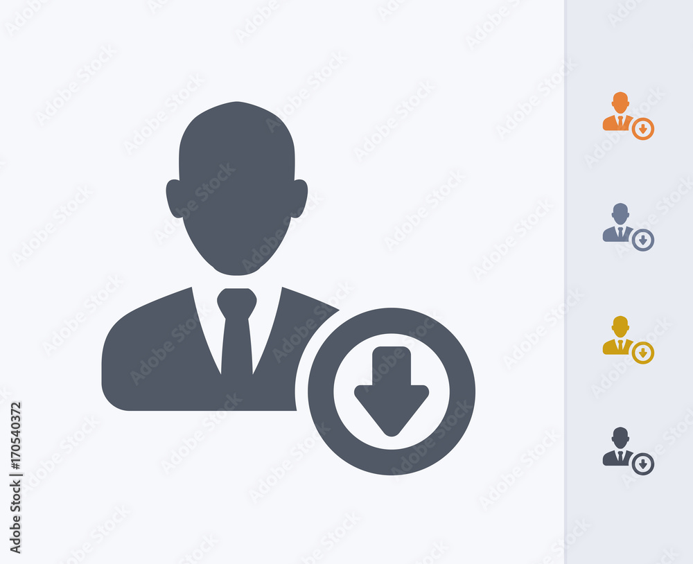 Stock-Vektorgrafik „Business Avatar & Down Arrow - Carbon Icons. A ...