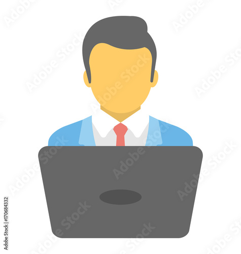 Computer User Vector Icon Stock Vector | Adobe Stock