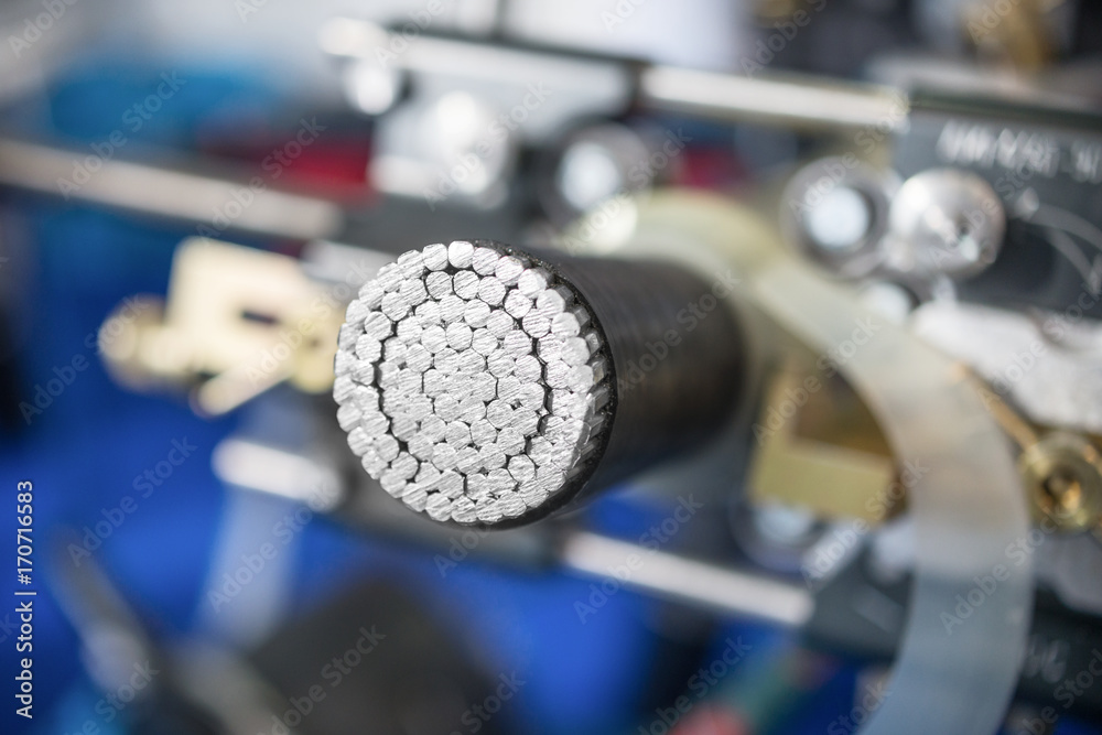 Cross section of high-voltage cable. Stock Photo | Adobe Stock