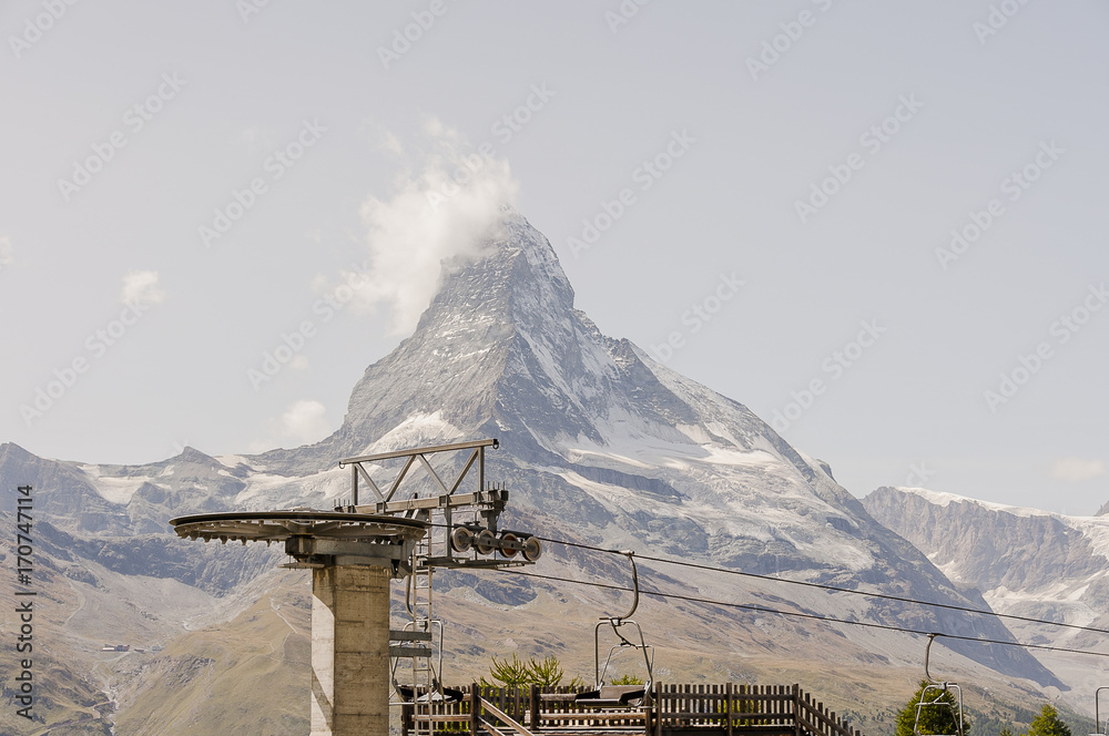 Zermatt, Alpen, Matterhorn, Schweizer Berge, Walliser Alpen, Trockener ...