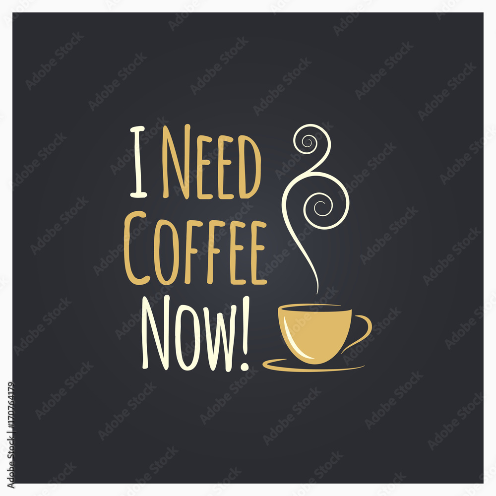 Coffee cup quote logo design background. Stock Vector | Adobe Stock