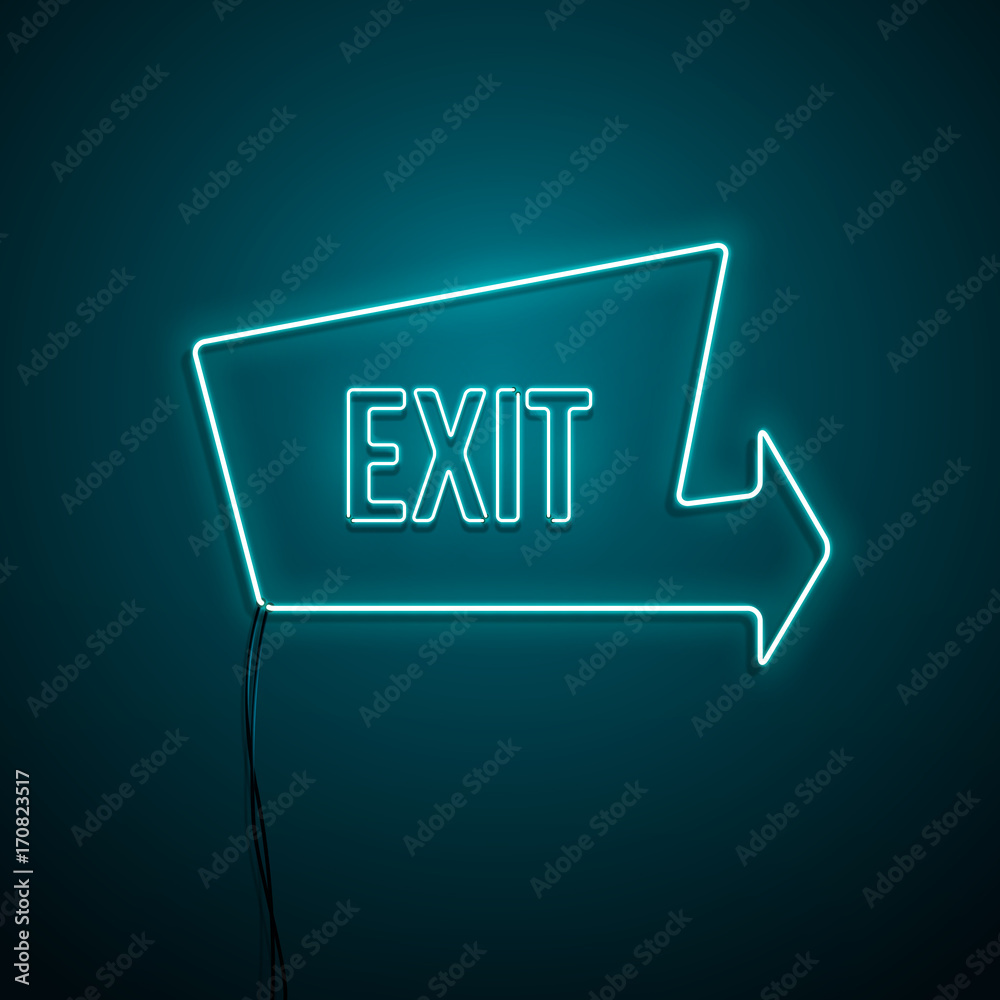 Neon arrow sign. Vector illustration. Stock Vector | Adobe Stock