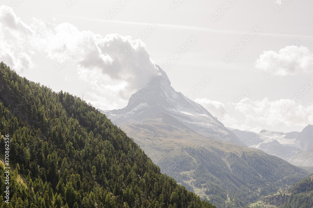 Zermatt, Wallis, Alpen, Matterhorn, Zmutt, Zmuttgletscher, Trockener ...