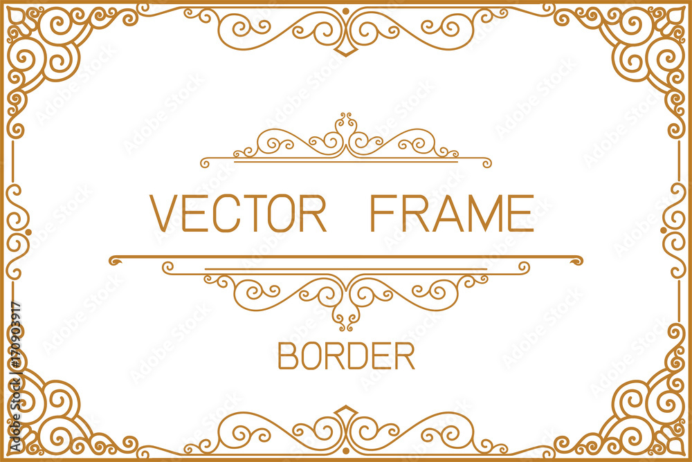 Vector de Stock Gold border design, frame photo template, certificate ...