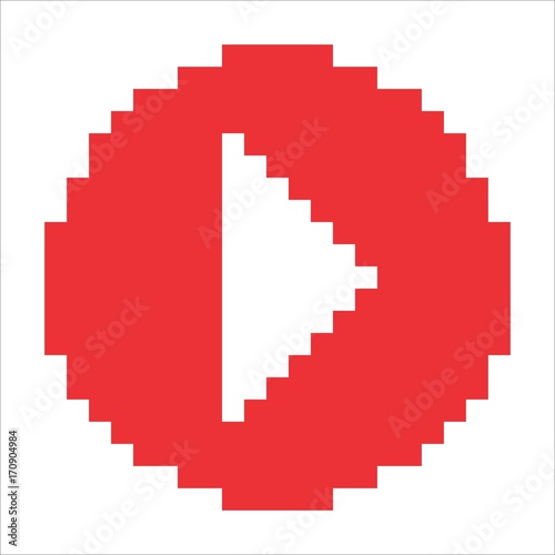 Play Button Illustration in Pixel Art Stock Vector | Adobe Stock