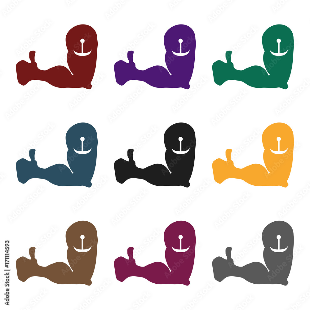 Arm with tattoo of anchor icon in black style isolated on white ...