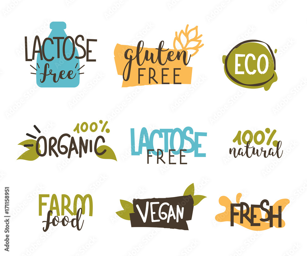 food badges Stock Vector | Adobe Stock